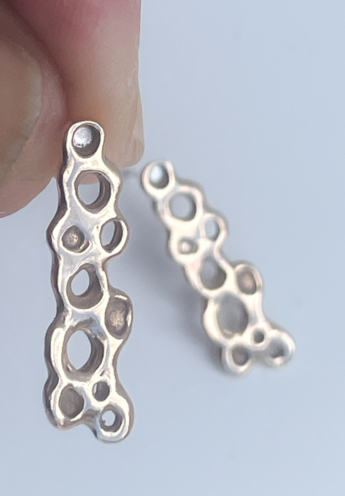 Tiny Beehive Studs Bronze - ROQUE designs